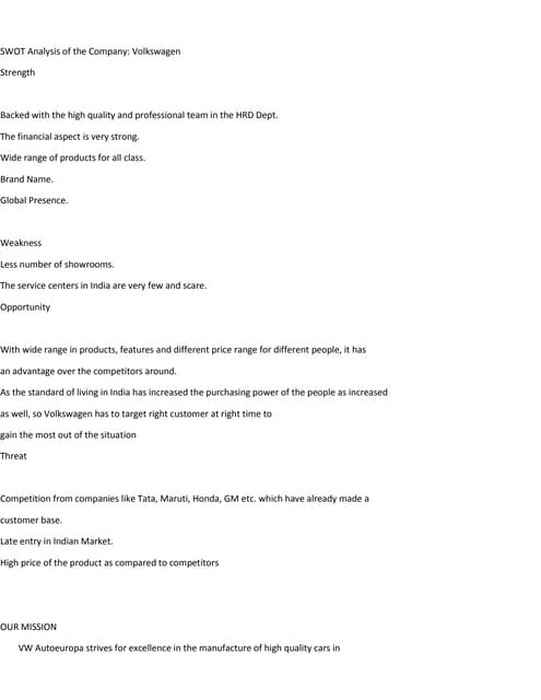 Swot analysis of bmw | PPTX