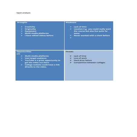 Swot analysis | DOCX