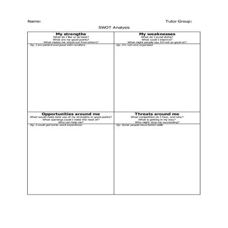 Swot analysis | DOCX
