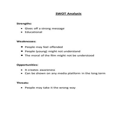 Swot analysis | DOCX