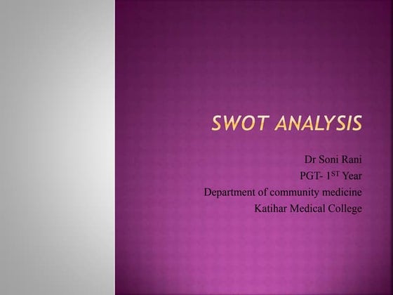 SWAT analysis - strengths, weaknesses, opportunities, and threats | PPT