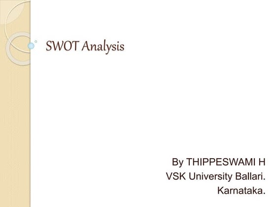 SWAT analysis - strengths, weaknesses, opportunities, and threats | PPT