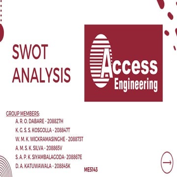 SWOT ANALYSIS - ACCESS ENGINEERING.pptx