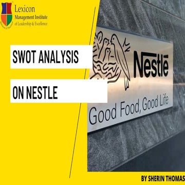 Swot analysis by sherin thomas on nestle | PDF