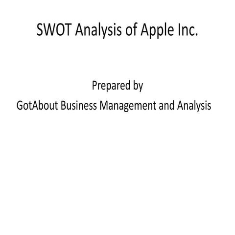Swot Analysis of Apple 2017 | PPTX