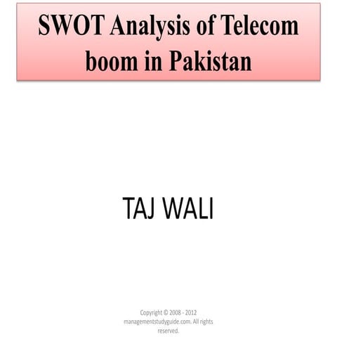 Swot analysis of telecom industry | PPTX