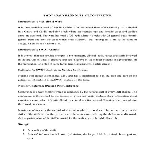 SWOT ANALYSIS ON NURSING CONFERENCE.pdf