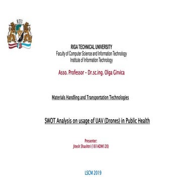 SWOT Analysis on Usage of Drones in Public Health by Jitesh Shashtri | PPTX