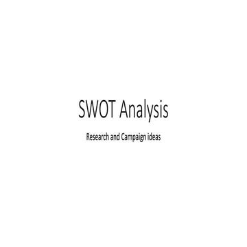 Swot analysis research and campaign | PPT