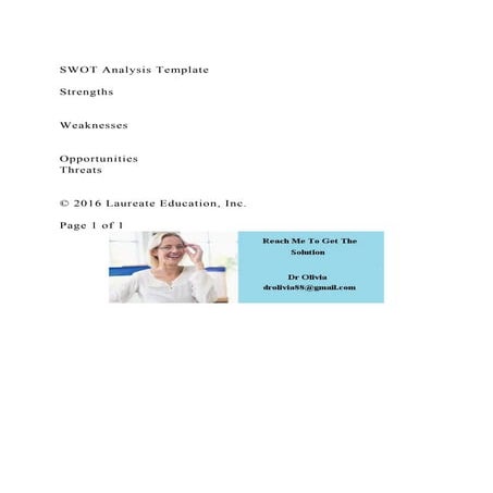 SWOT Analysis TemplateStrengthsWeaknessesOpportuni.docx