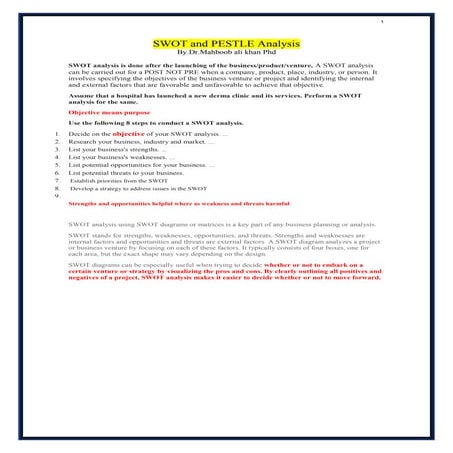 Swot and pestle analysis | PDF