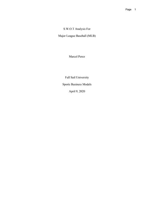 MLB SWOT Analysis | PDF