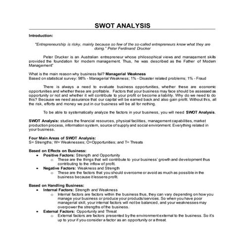 SWOT Analysis | DOCX