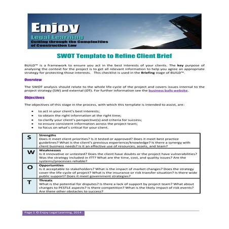 SWOT template for Construction Projects | PDF