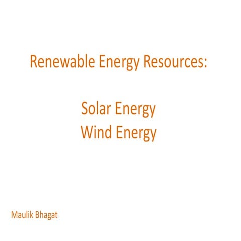 Solar and Wind Energy Resources | PPTX