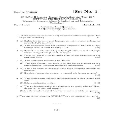 Sw project mgmn q.papers | PDF