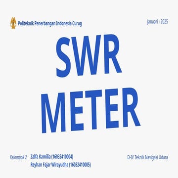 SWR METER and Implementation in radio operation | PPTX