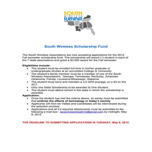 SWS Scholarship Guidelines and Application | PDF