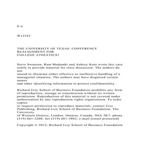 S w W12343 THE UNIVERSITY OF TEXAS CONFERENC.docx
