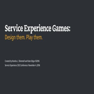 Service Experience Games | PDF