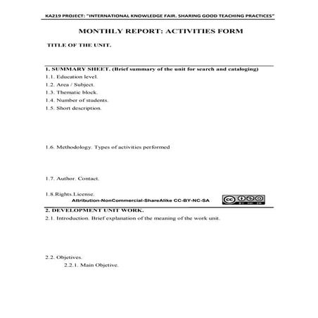 Monthly report. activities form february dk | PDF | Homework and Study ...
