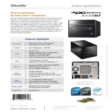 Shuttle Sx58 H7 | PDF