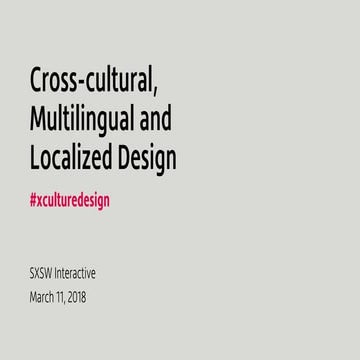 Cross-cultural, Multilingual and Localized Design | PDF