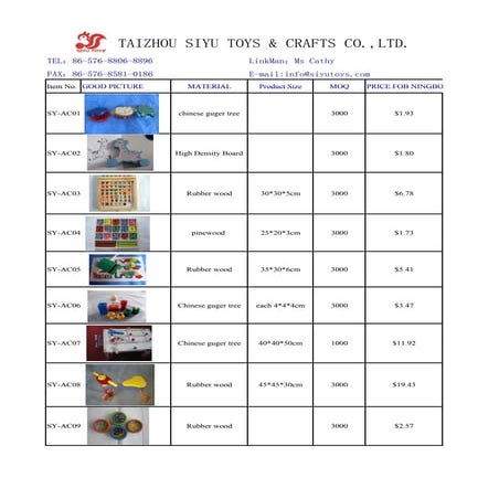 China wooden toys -price list siyu toys educational toys factory | PDF