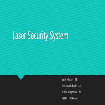 A PROJECT REPORT On LASER SECURITY ALARM SYSTEM | PDF