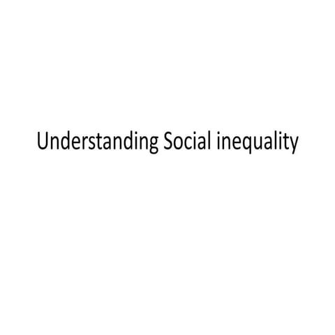Sy4 inequality, sociology | PPTX