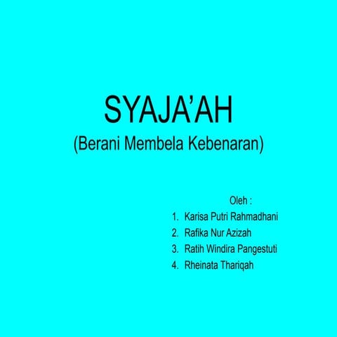 Syaja'ah | PPTX