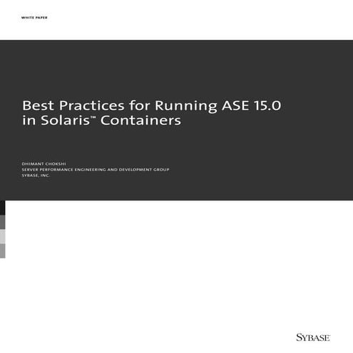 Sybase ase solaris-containers | PDF