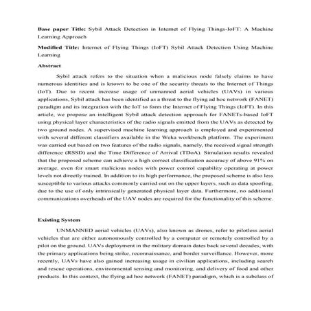 Sybil Attack Detection In Internet Of Flying Things Ioft A Machine Learning Approachs Docx
