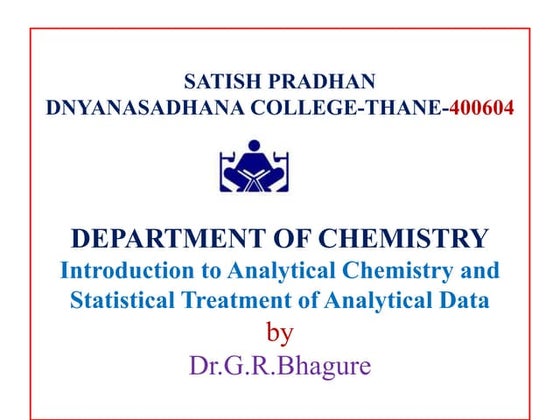 Chapter 1 Introduction To Analytical Chemistry Ppt