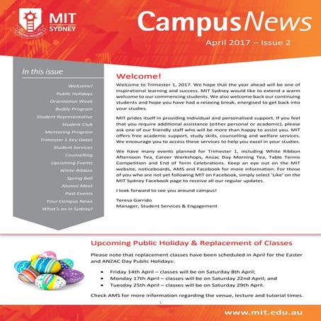 MIT Sydney Campus News - 2017 | PDF