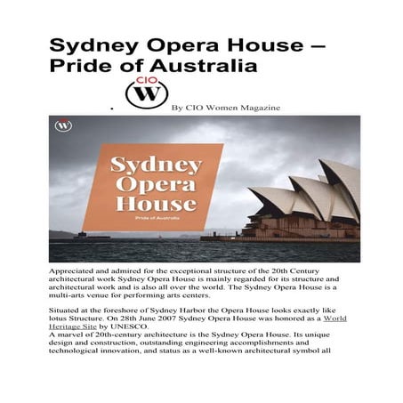 Sydney Opera House.pdf | Classical Music | Music