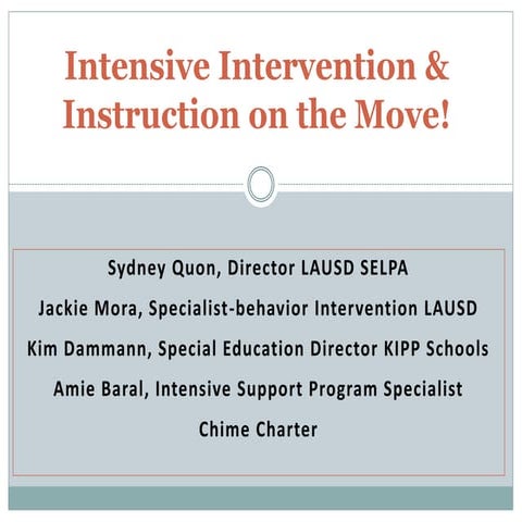 The SIAS process the importance of the individual support plan (ISP ...