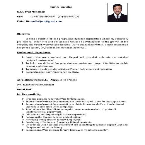 Syed mohamed cv | DOCX