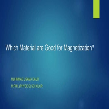 Which material is good for magnetization? | PPTX