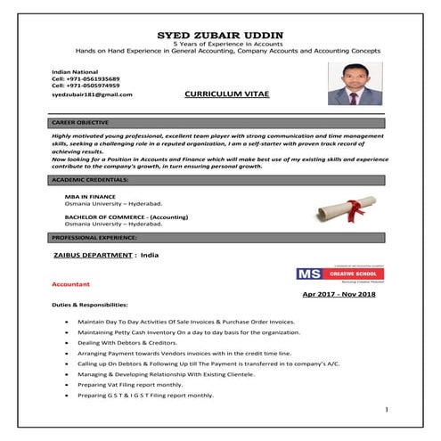 Syed zubair updated cv az | PDF | Business Accounting & Finance | Business