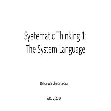 Syetematic thinking 1 system language | PPT