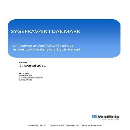 SygefravæR 3 Kvt 2011 | PDF