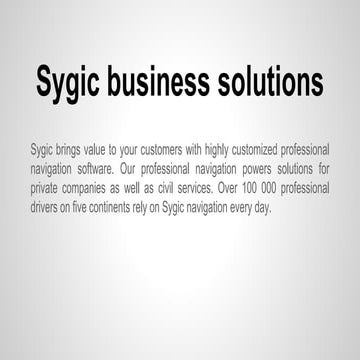 Sygic GPS apps | PPTX | Operating Systems | Computer Software and ...
