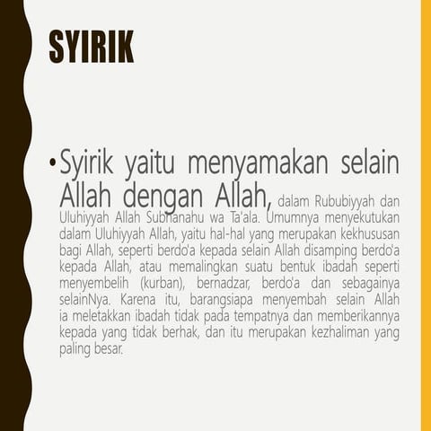 Syirik | PPT