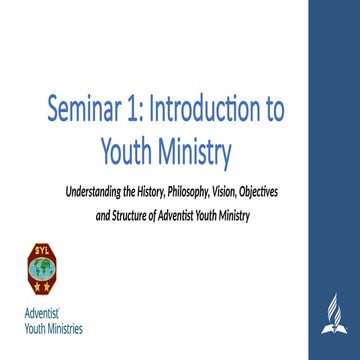 Seminar SYL 1 Introduction to youth ministry | PPTX