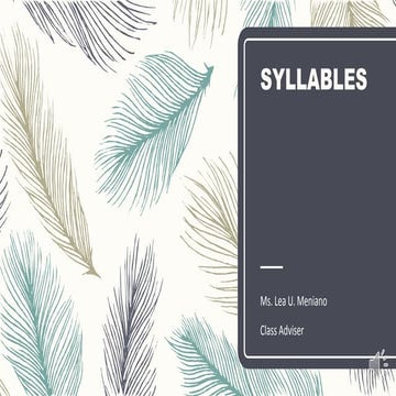 Syllables | PPT