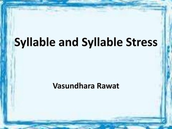 Syllabification | PPT