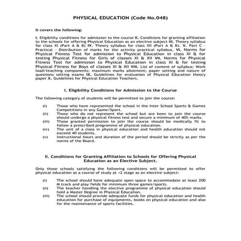 Csec physical education and sport syllabus | PDF