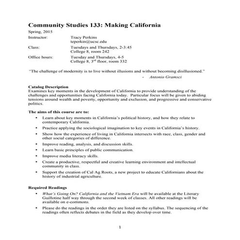 Syllabus - Making California | PDF