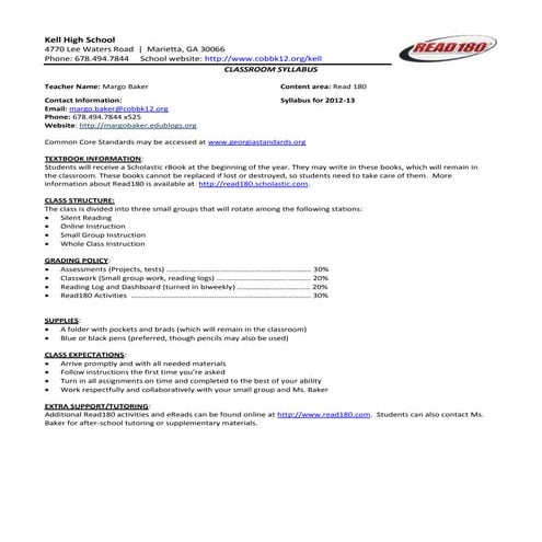 Syllabus read 180 - q4 | PDF